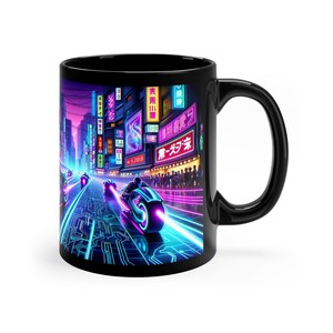 Tokyo TRON Mug - Inspired Neon TRON Legacy Painting Cup - Retro ...