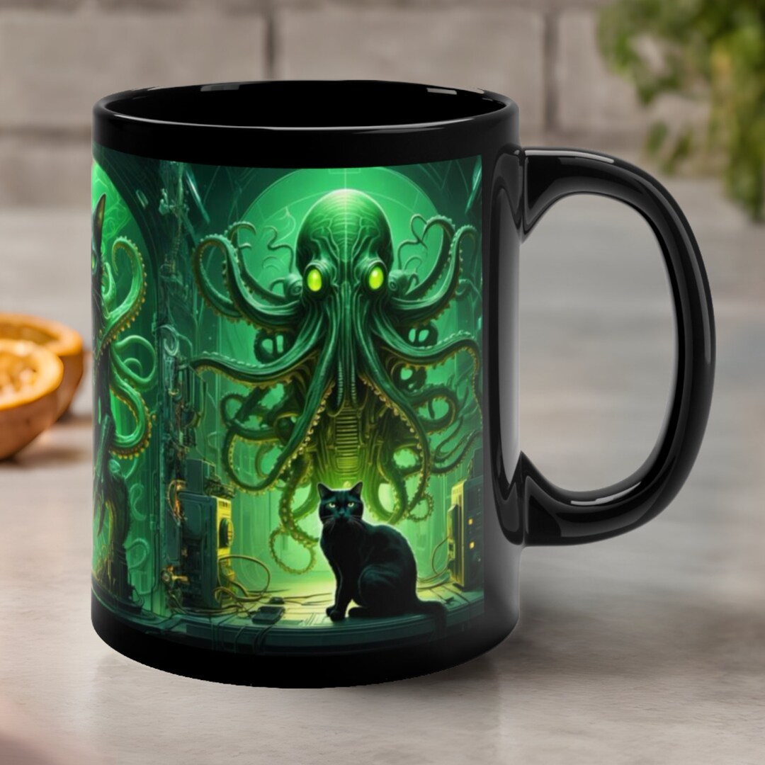 Cthulhu Cat Mug - Funny Cathulhu Cat Cup - Lovecraft Sci-fi Horror Mug ...
