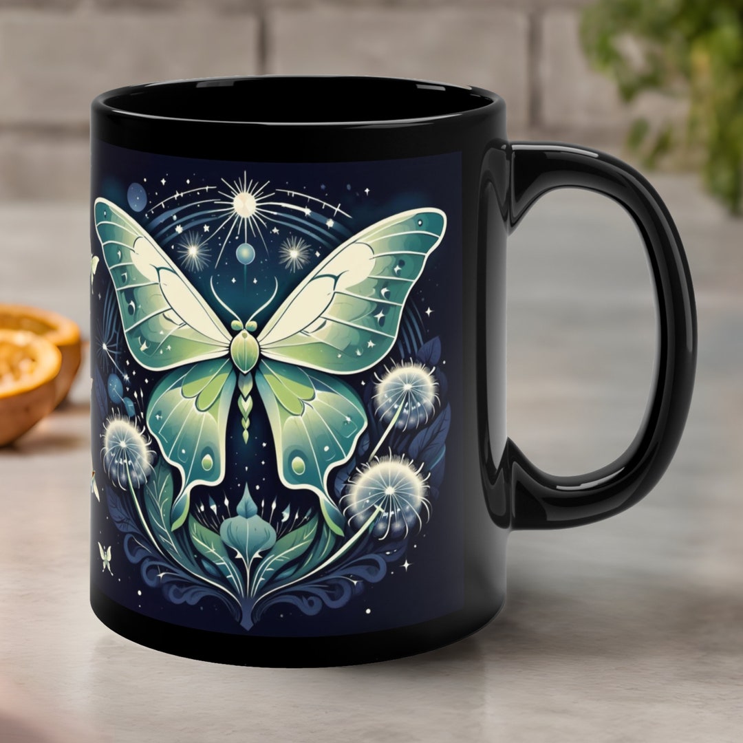 Luna Moth Mug - Lunar Moth Mystical Moon Mug, Magical Moth Cup ...