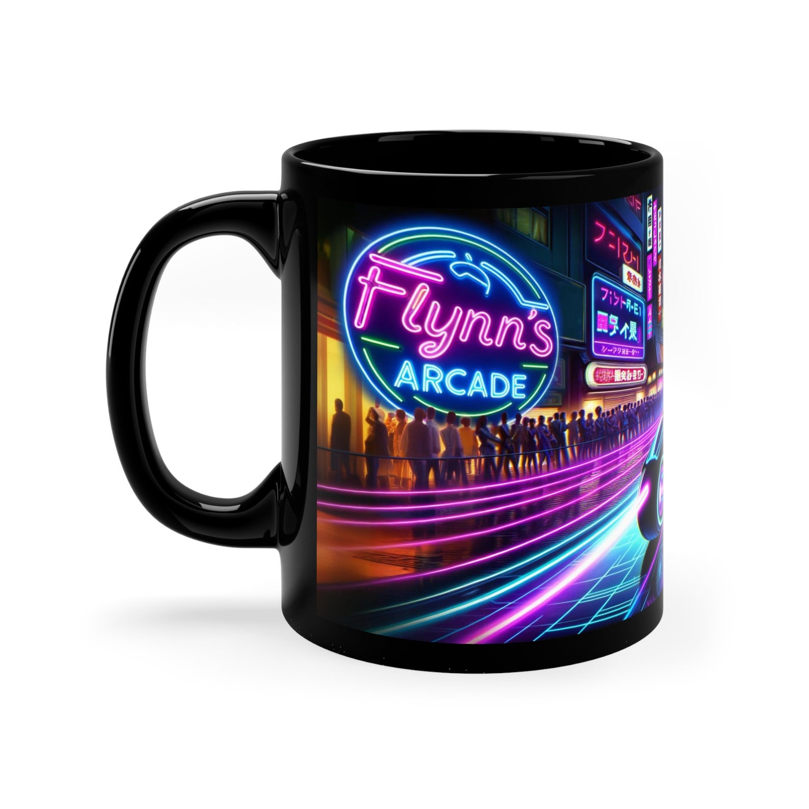 Tokyo TRON Mug - Inspired Neon TRON Legacy Painting Cup - Retro ...