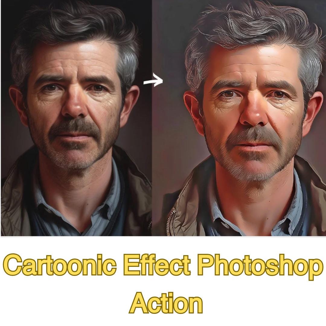 Cartoonic Effect Photoshop Action Instant Download - Etsy