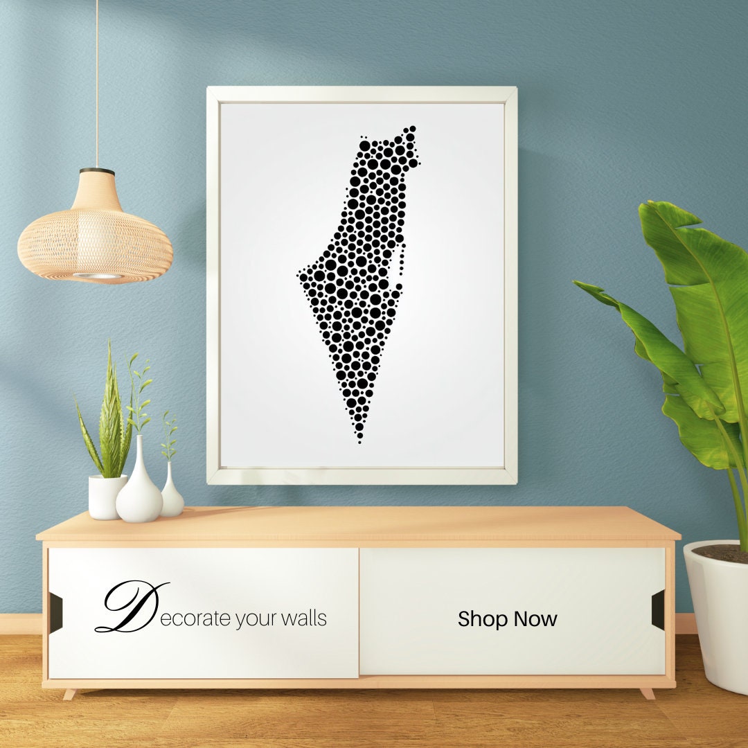 Palestine Map Design, Digital Download, Printable Wall Art, Sublimation ...