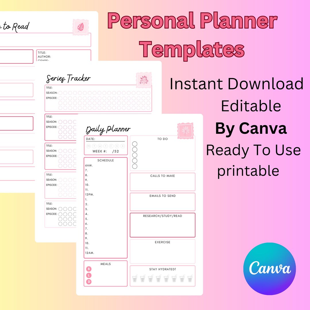 Printable Planner and Digital Set, Personal Planner Bundle, Daily ...
