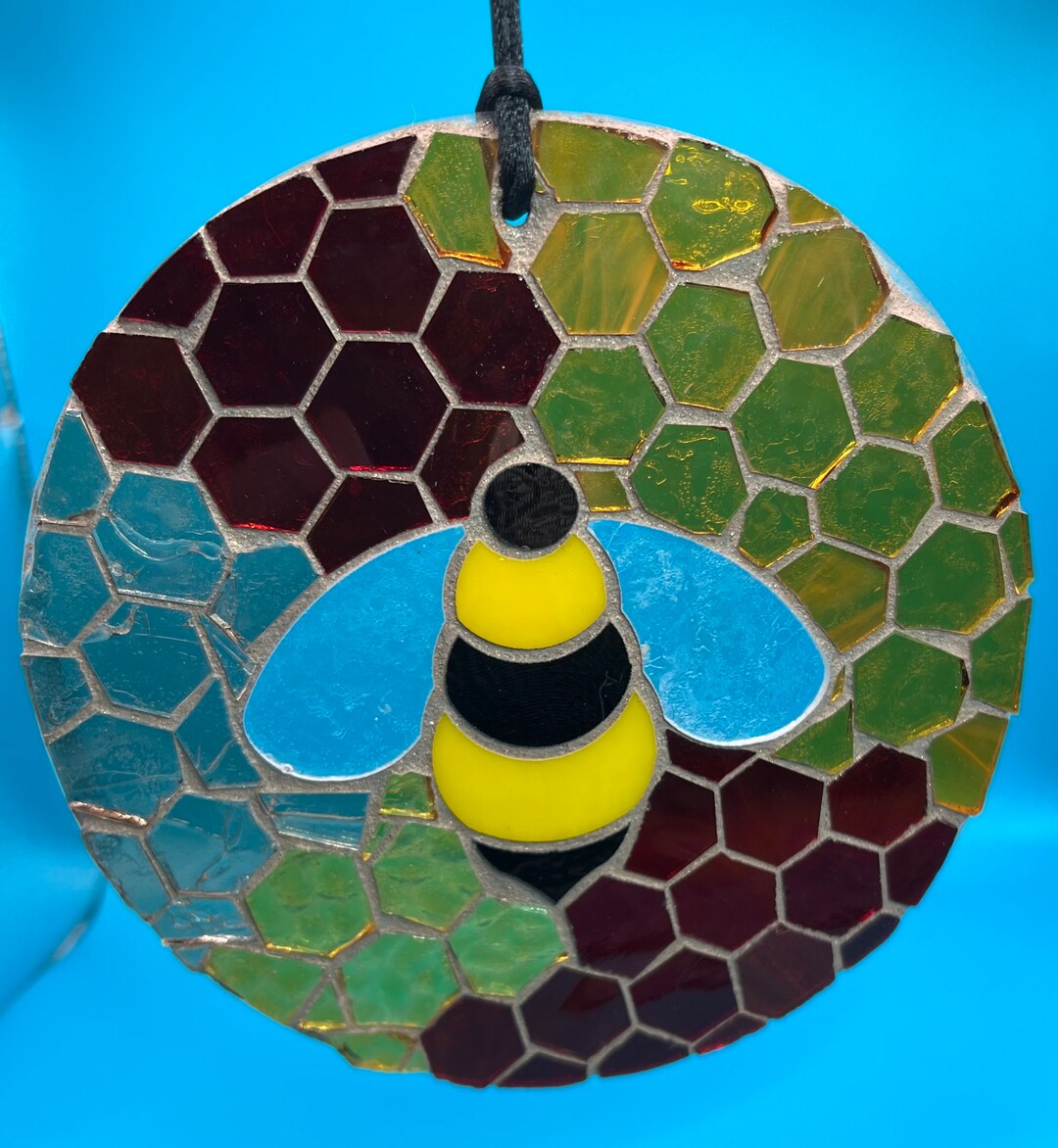 Handmade Bee Suncatchers, Bee, Mosaic, Window Cling, Window Art ...