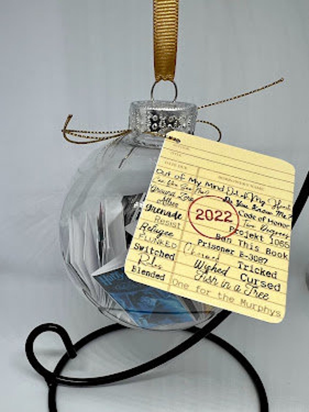 TAG ONLY - Year of Books Ornament Tag - Etsy