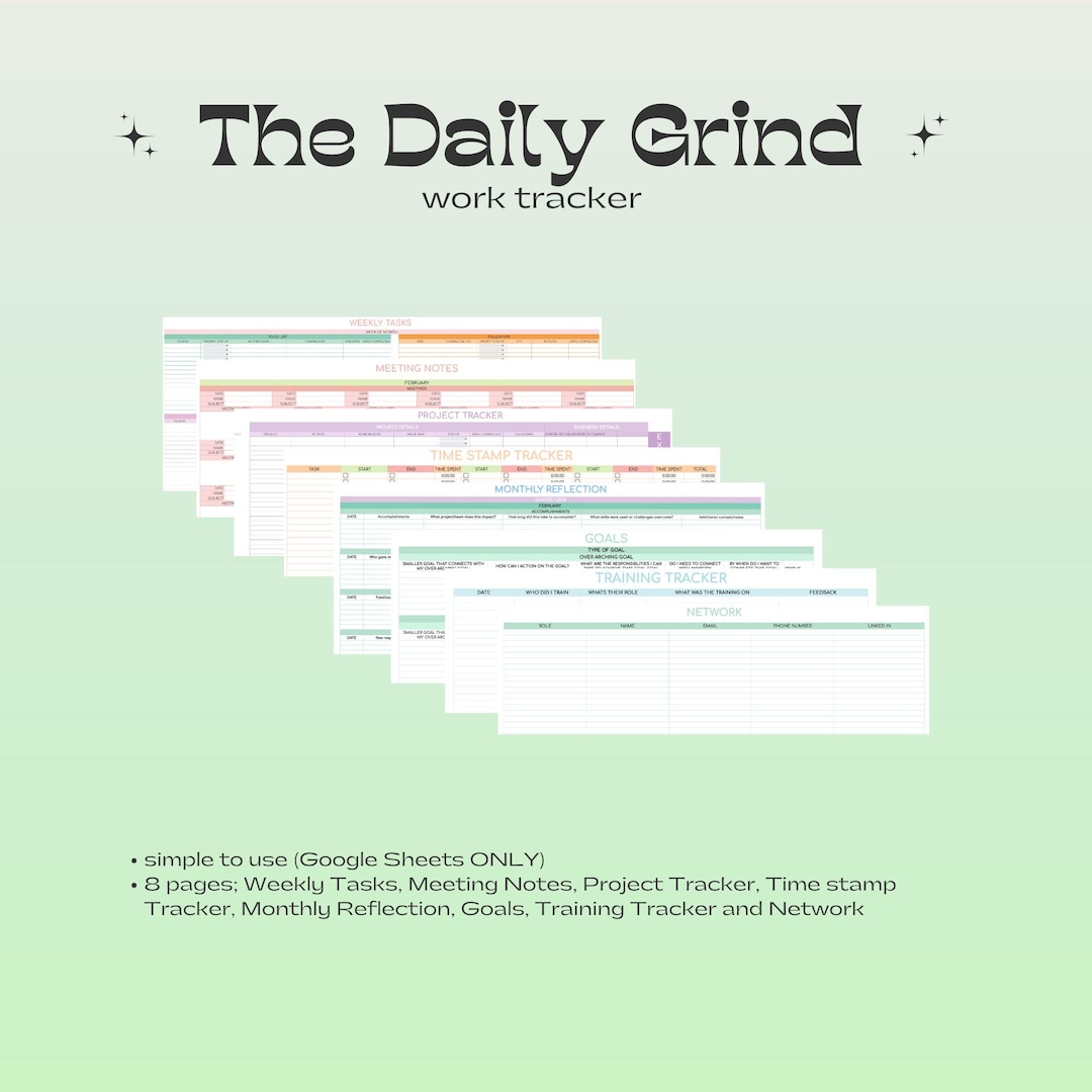 The Daily Grind- Work Tracker - Etsy