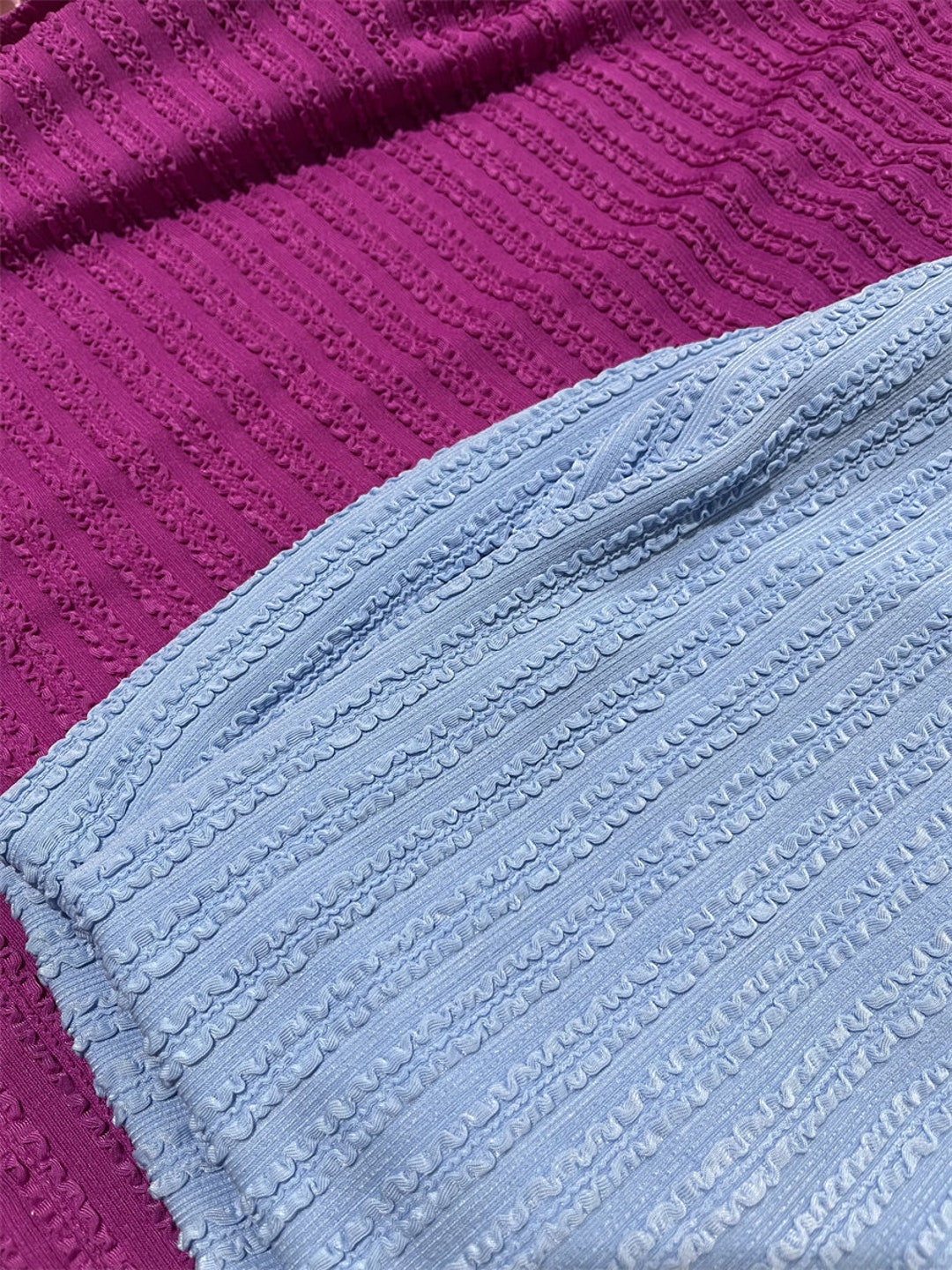 4 Stretch Way Polyester Spandex Seercsuker Jarquard Fabric 290gsm ...