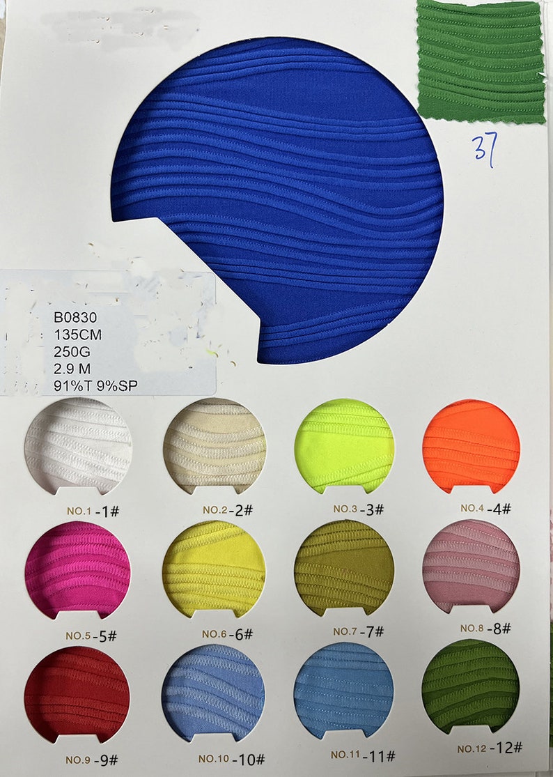 4 Stretch Way Polyester Spandex Wave Strips Fabric Fabric 250gsm Weight ...