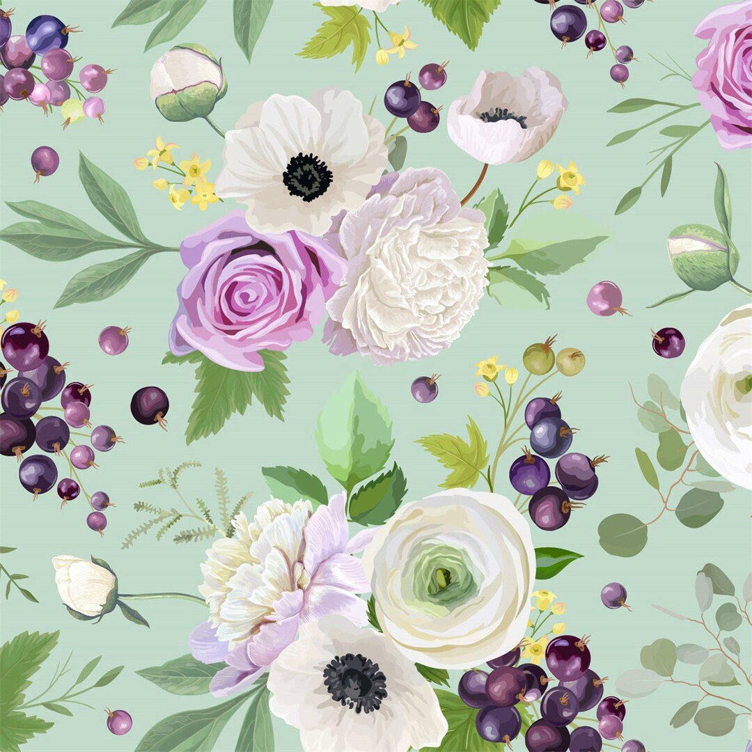 4 Way Stretched Polyester Spandex Flower Fabric Print 300347- Works ...