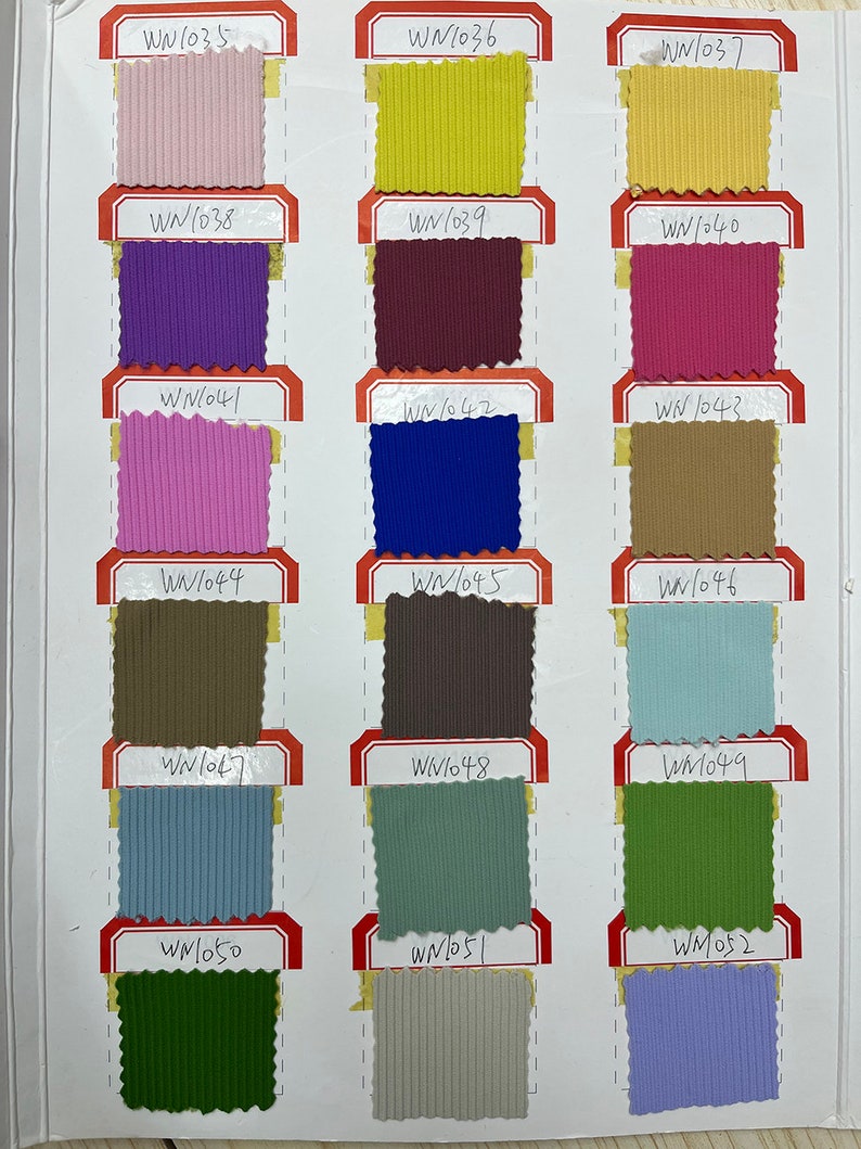 83 Colors(1-70) 4 Stretch Way Nylon Spandex Ribbed 250gsm Weight-not ...