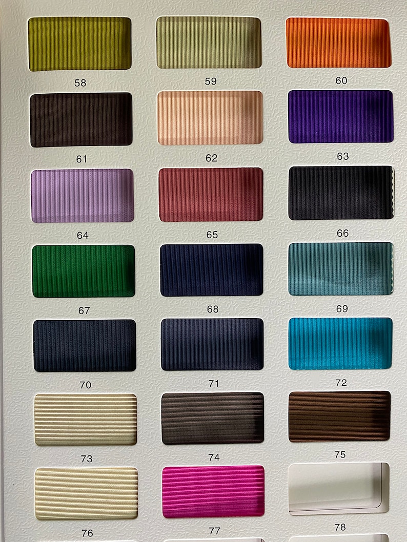 83 Colors(1-70) 4 Stretch Way Nylon Spandex Ribbed 250gsm Weight-not ...