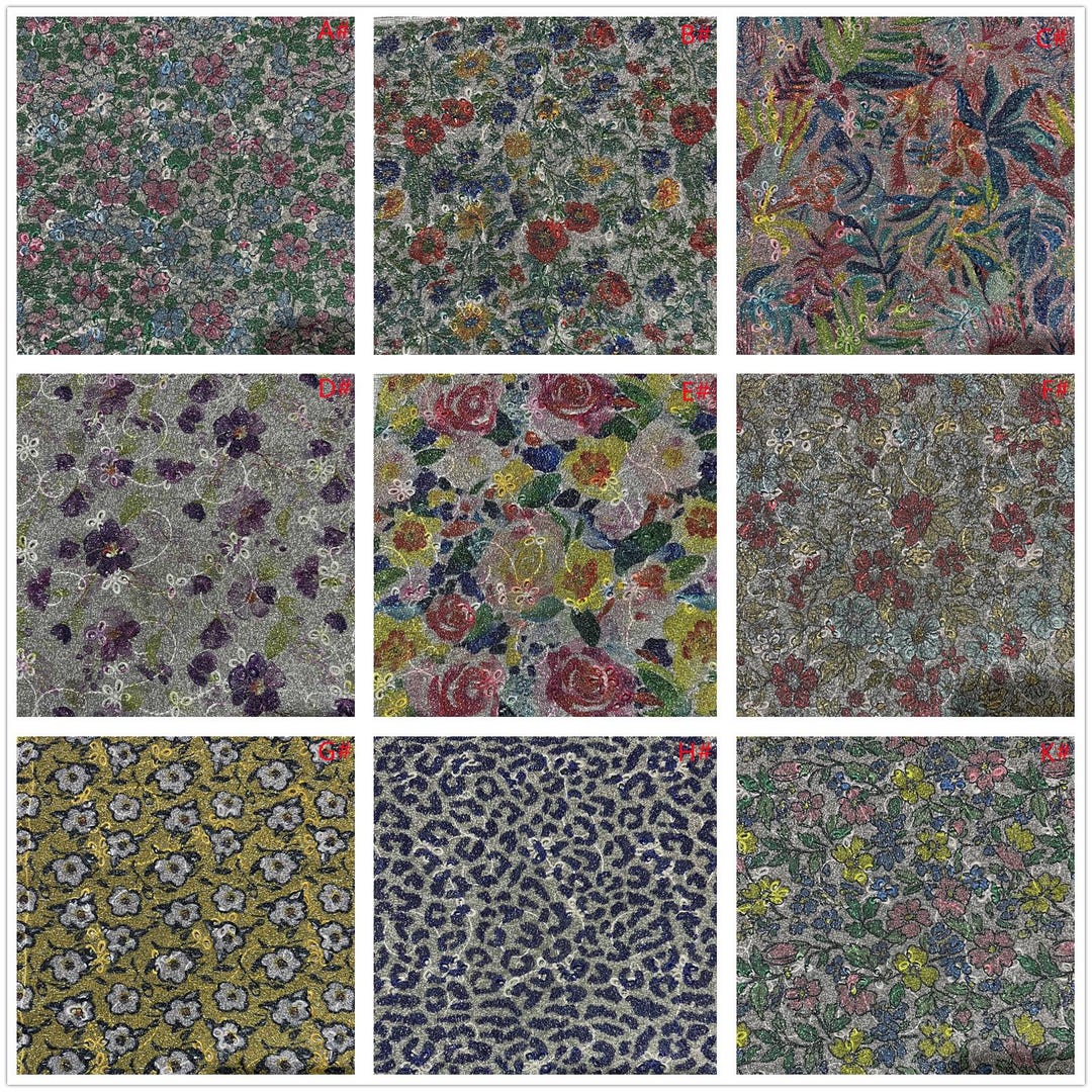 Stretch Shiny Embroidery Lurex Fabric Print; Support Custom Print Works ...