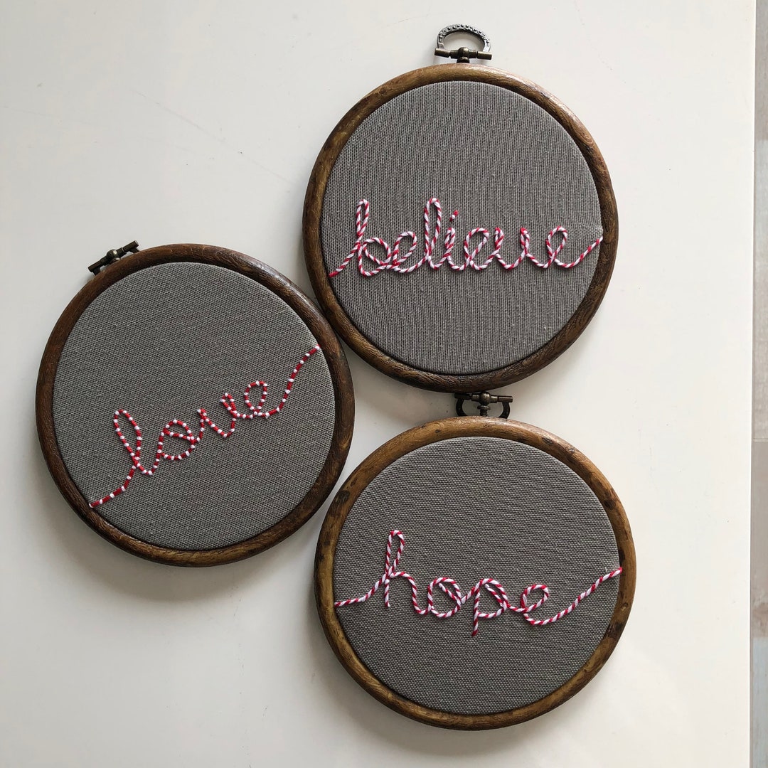 Modern Embroidery Art// Finished Embroidered Hoop// Motivational Decor ...