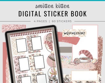 Cat Digital Stickers Happy Sticker Pack Digital Planner - Etsy