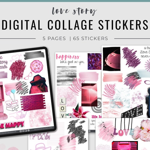 Love Story Collage Digital Sticker Set / Goodnotes Stickers / - Etsy
