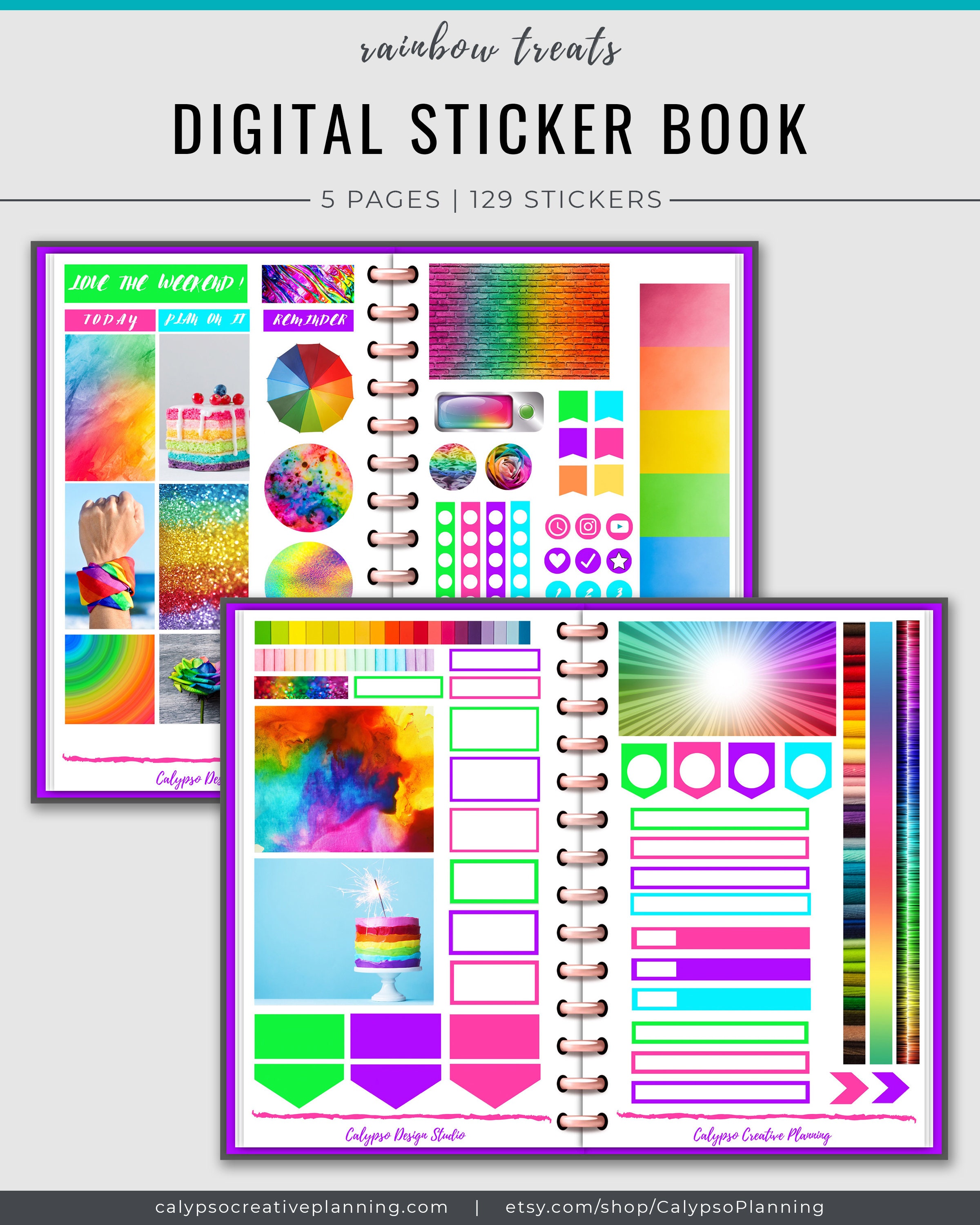 Rainbow Treats Digital Sticker Book / Goodnotes Stickers / - Etsy