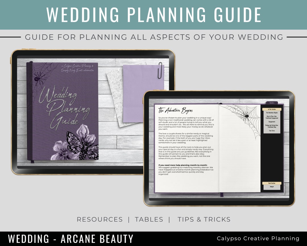 Arcane Beauty Wedding Planning Guide / Digital Planner / Wedding ...