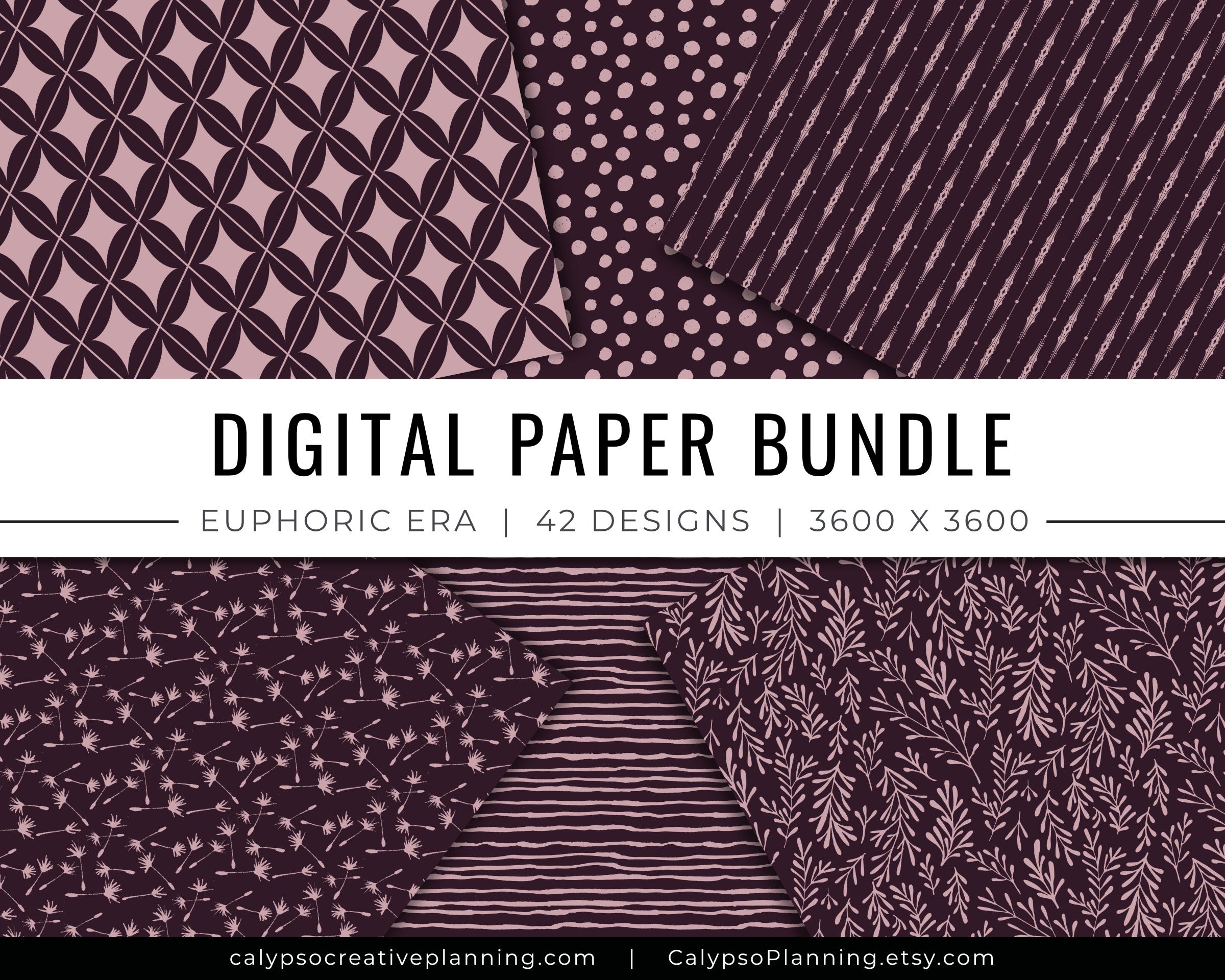 Euphoric Era Digital Paper Pattern Bundle / Scrapbooking Paper ...