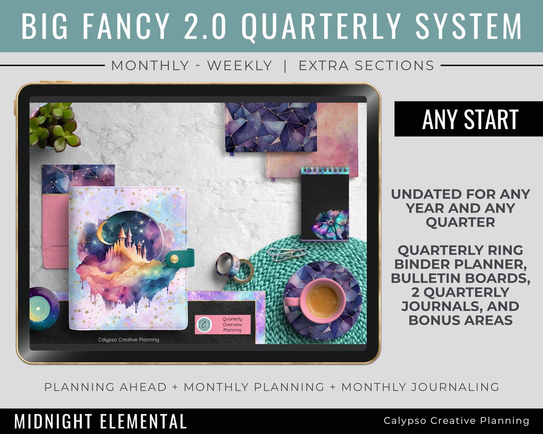 Midnight Elemental Undated Quarterly Planning System - Aka "the Big Fancy 2.0" / Life Planner ...