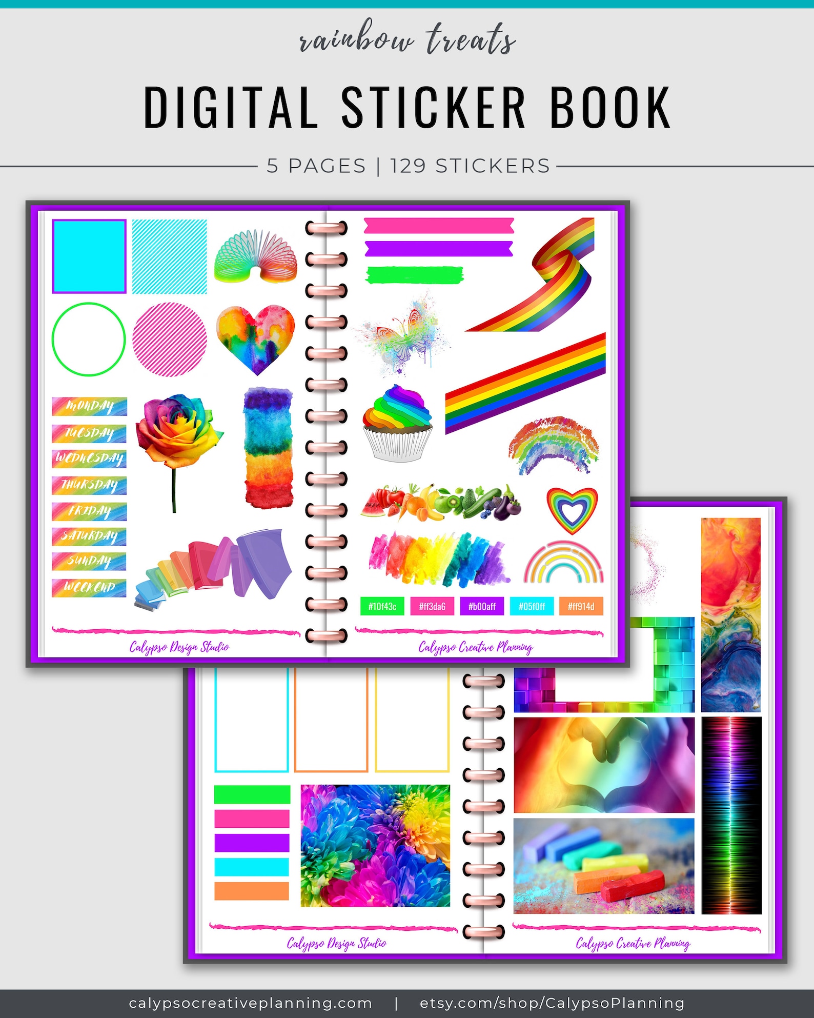 Rainbow Treats Digital Sticker Book / Goodnotes Stickers / Digital ...