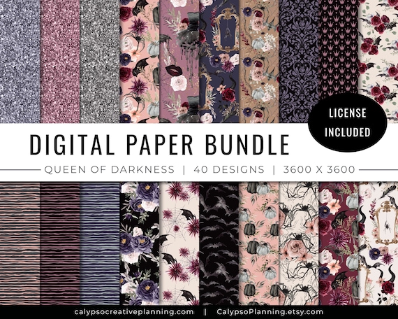 Queen of Darkness Digital Paper Pattern Mega Bundle V2 / - Etsy