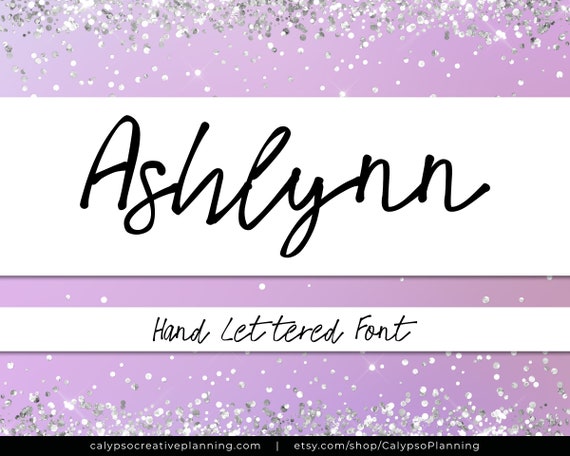 Ashlynn Hand Lettered Font | Etsy