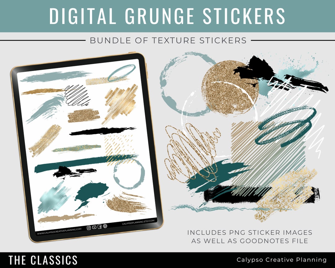 The Classics Grunge Digital Sticker Set / Digital Planner Stickers ...
