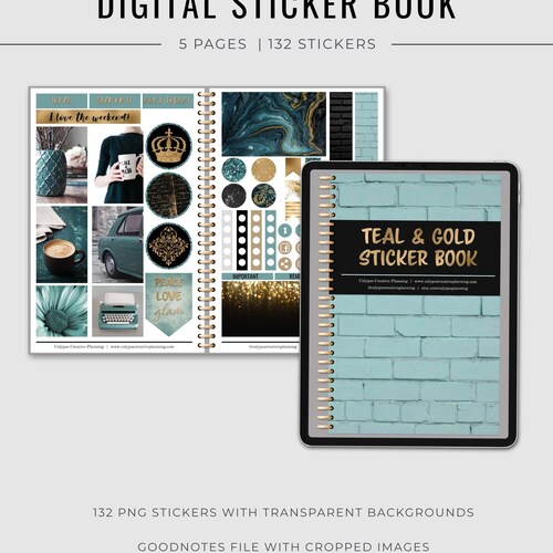 Black and Gold Luxury Digital Sticker Book / Goodnotes - Etsy