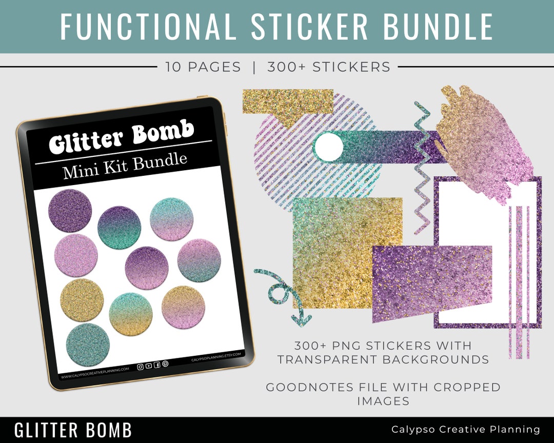 Glitter Bomb Mini Sticker Kit Bundle / Mini Digital Sticker Kit ...