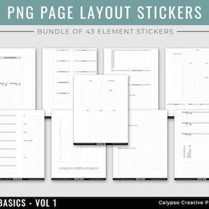 PNG Page Layout Stickers - Basics Vol 1 / Digital Planner Stickers ...