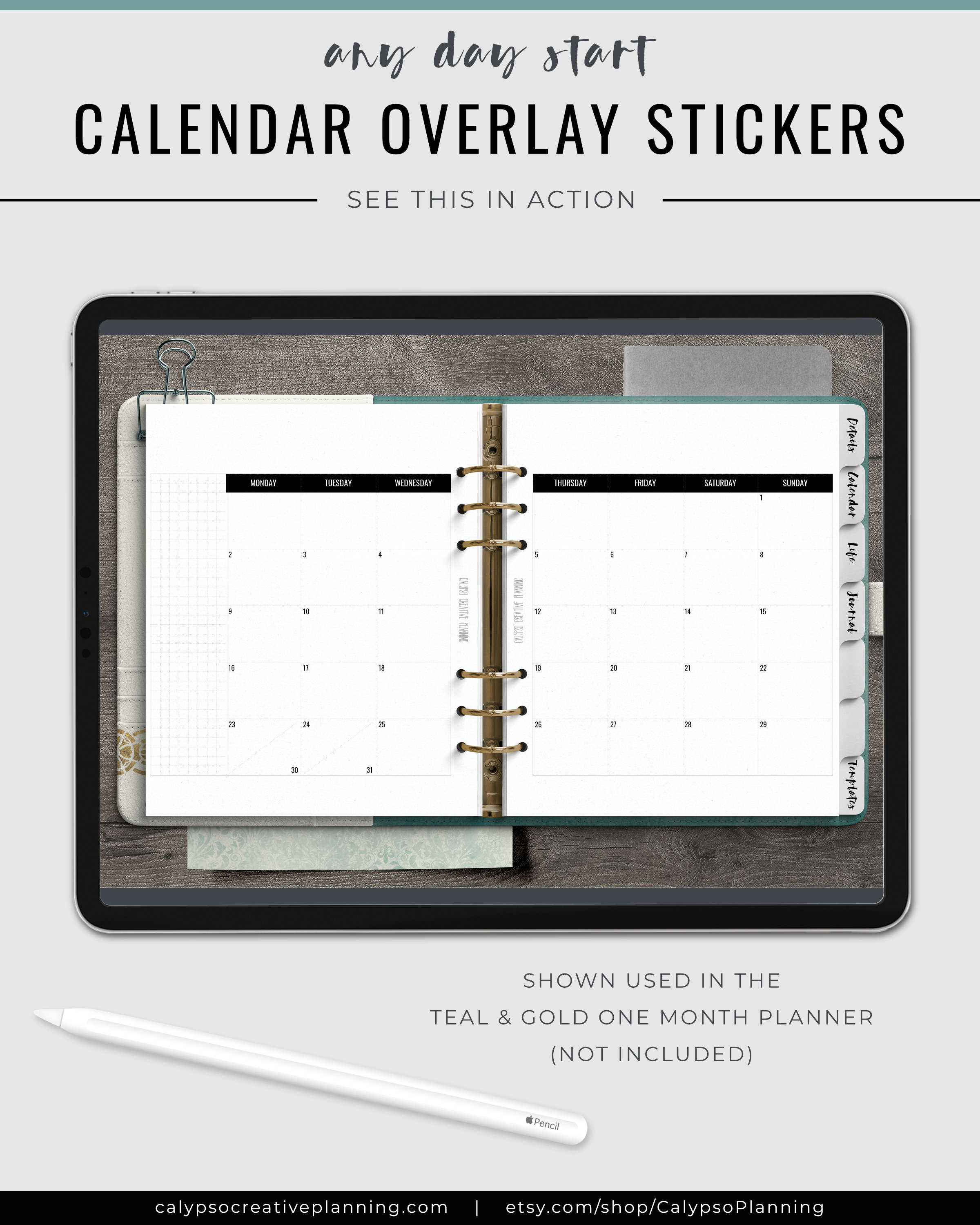 Stickers Calendar Overlay Digital Stickers Digital Stickers Insert ...