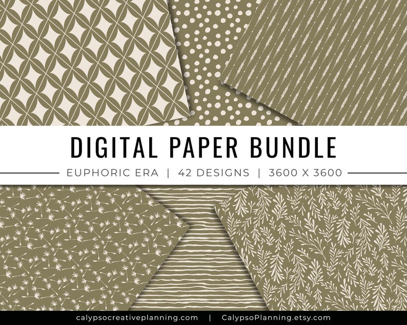 Euphoric Era Digital Paper Pattern Bundle / Scrapbooking Paper ...