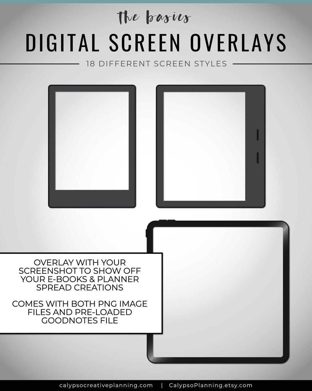 E-reader Digital Tablet Screen Overlays / Digital Desk Decor / Digital ...