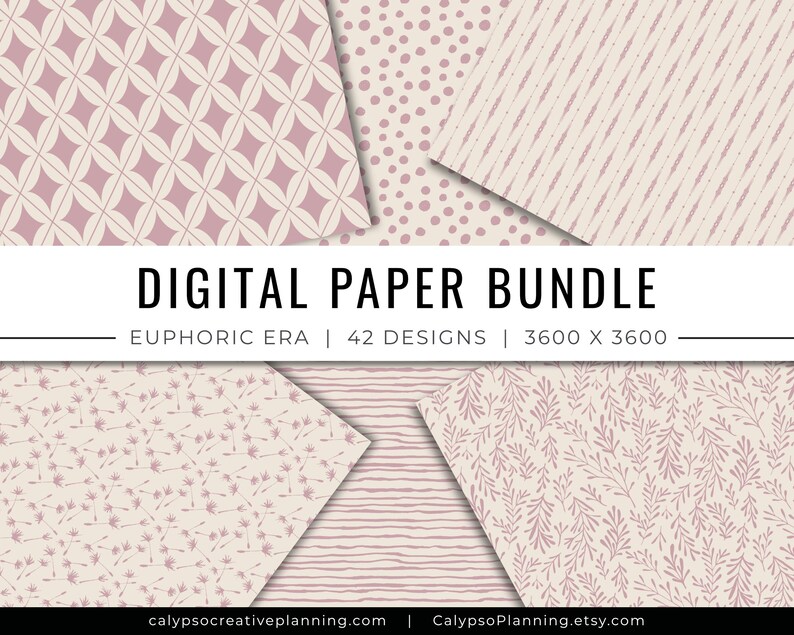 Euphoric Era Digital Paper Pattern Bundle / Scrapbooking Paper ...