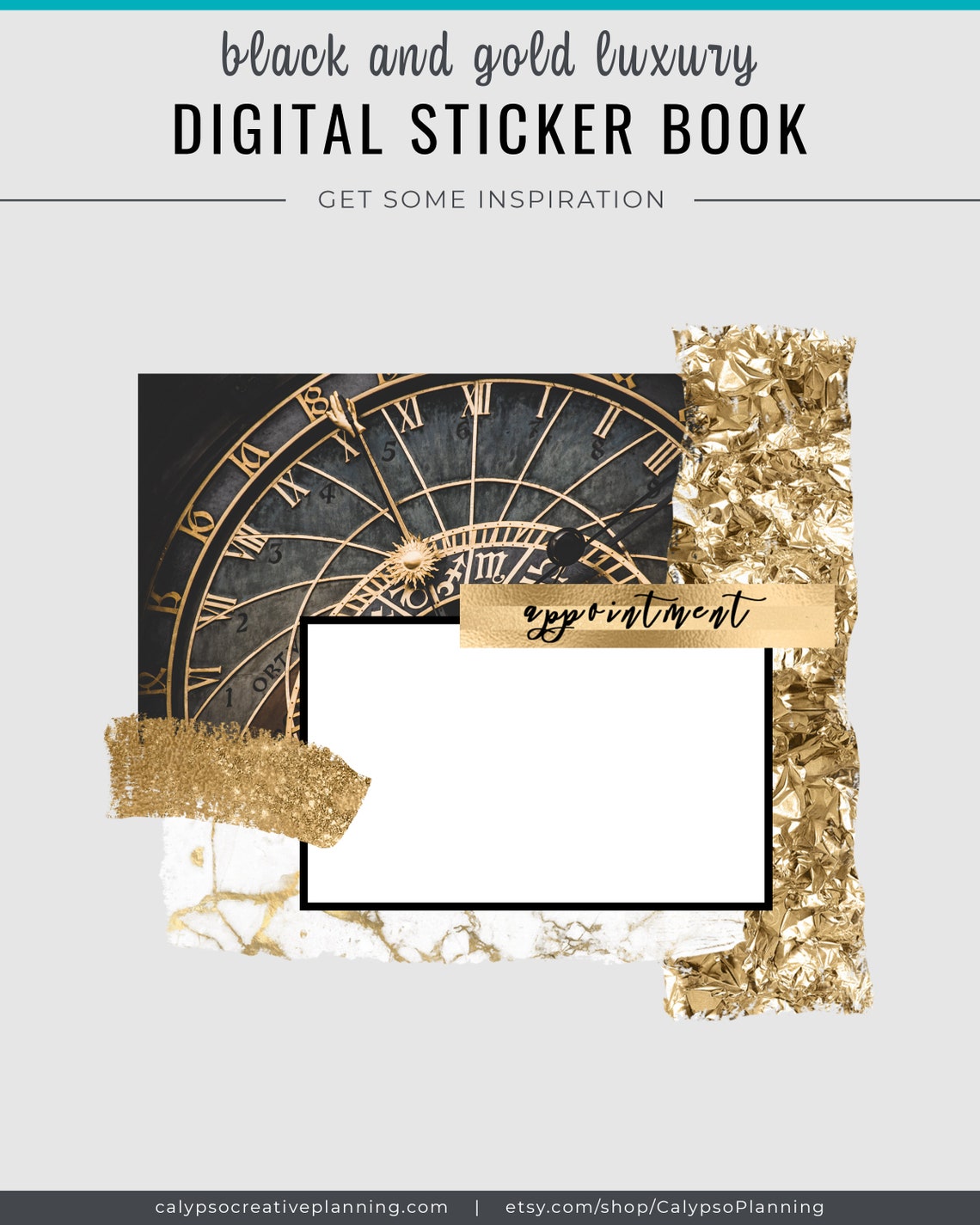 Black and Gold Luxury Digital Sticker Book / Goodnotes - Etsy