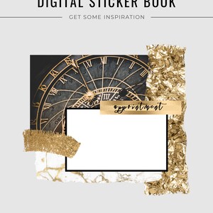 Black and Gold Luxury Digital Sticker Book / Goodnotes Stickers ...