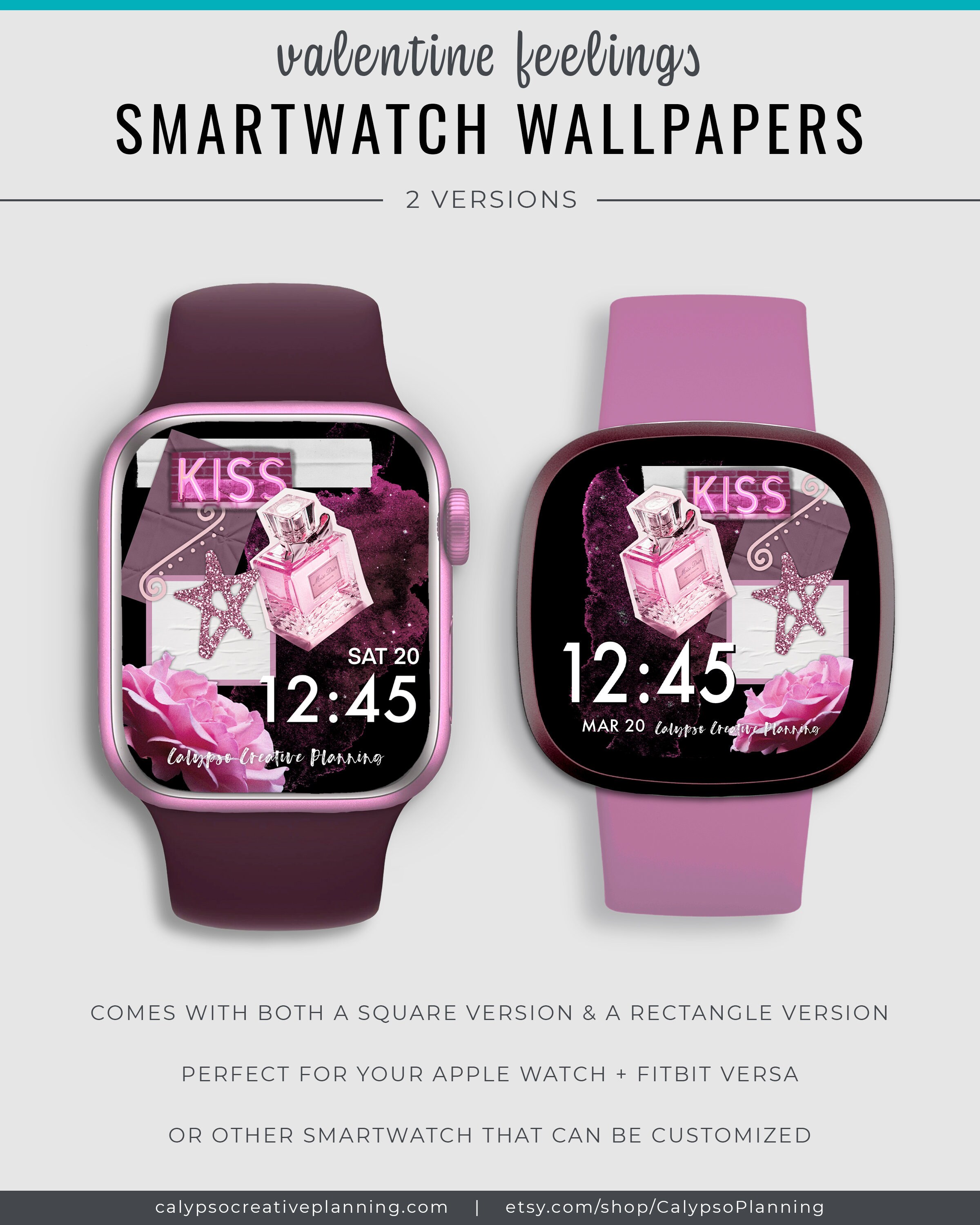 Valentine Feelings Smartwatch Wallpaper / Apple Watch Face / | Etsy