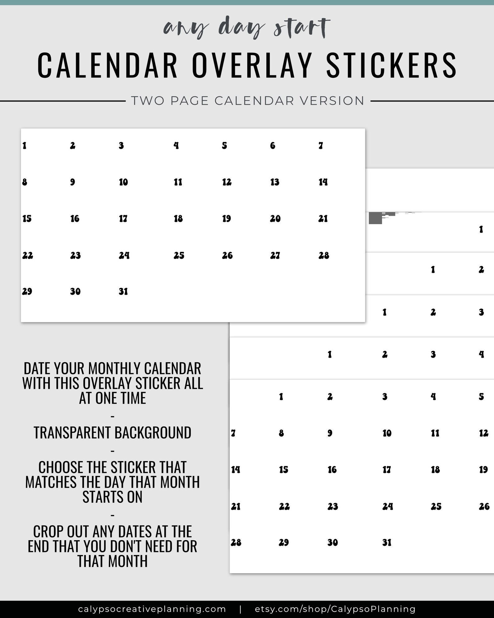 Calendar Overlay Digital Stickers Valentine Edition / Insert - Etsy