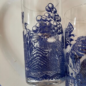 Set of 8 Blue Willow Drinking Glasses - Etsy
