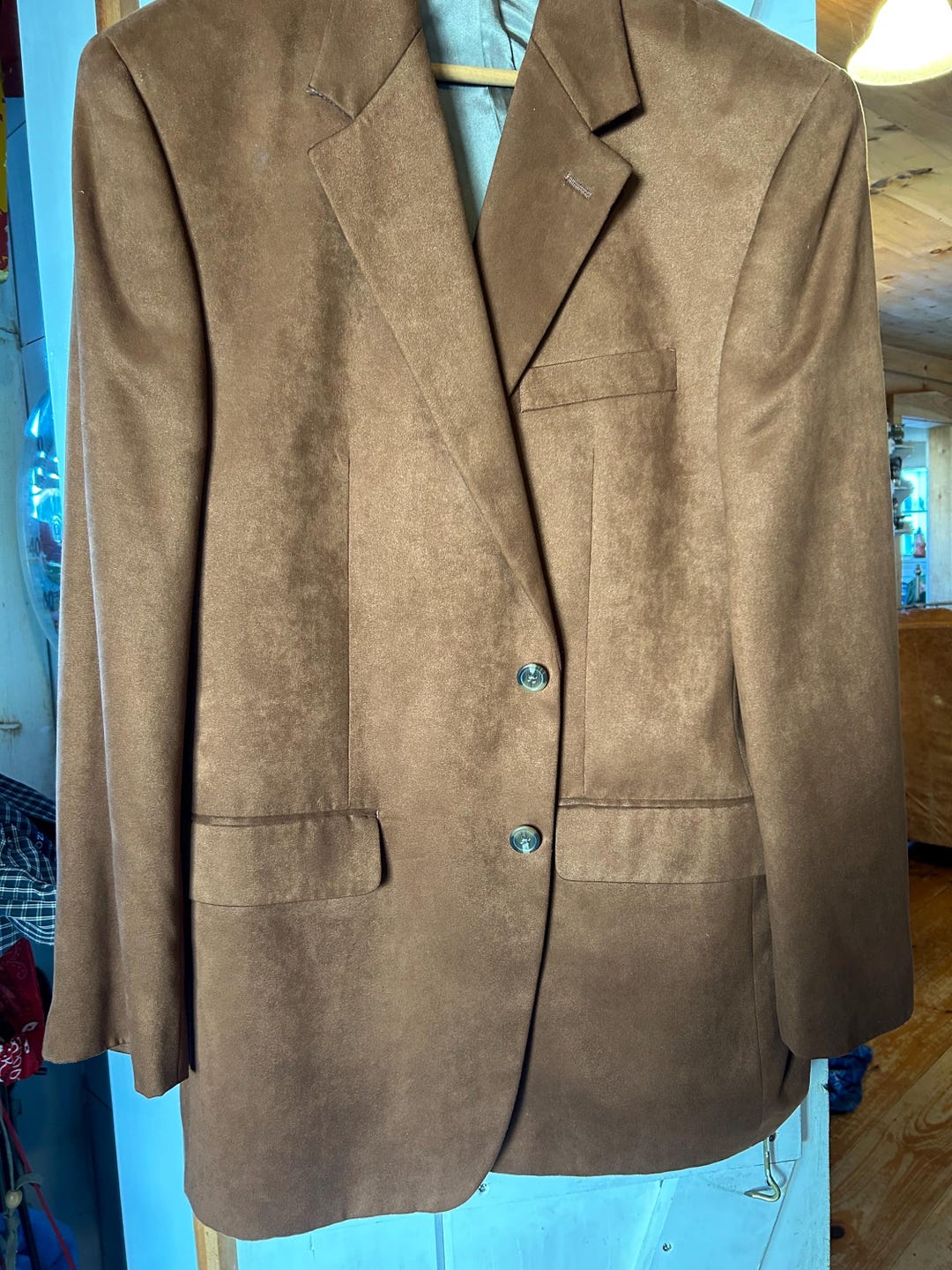 RL Chaps Men's Suede Cloth Jacket - Etsy