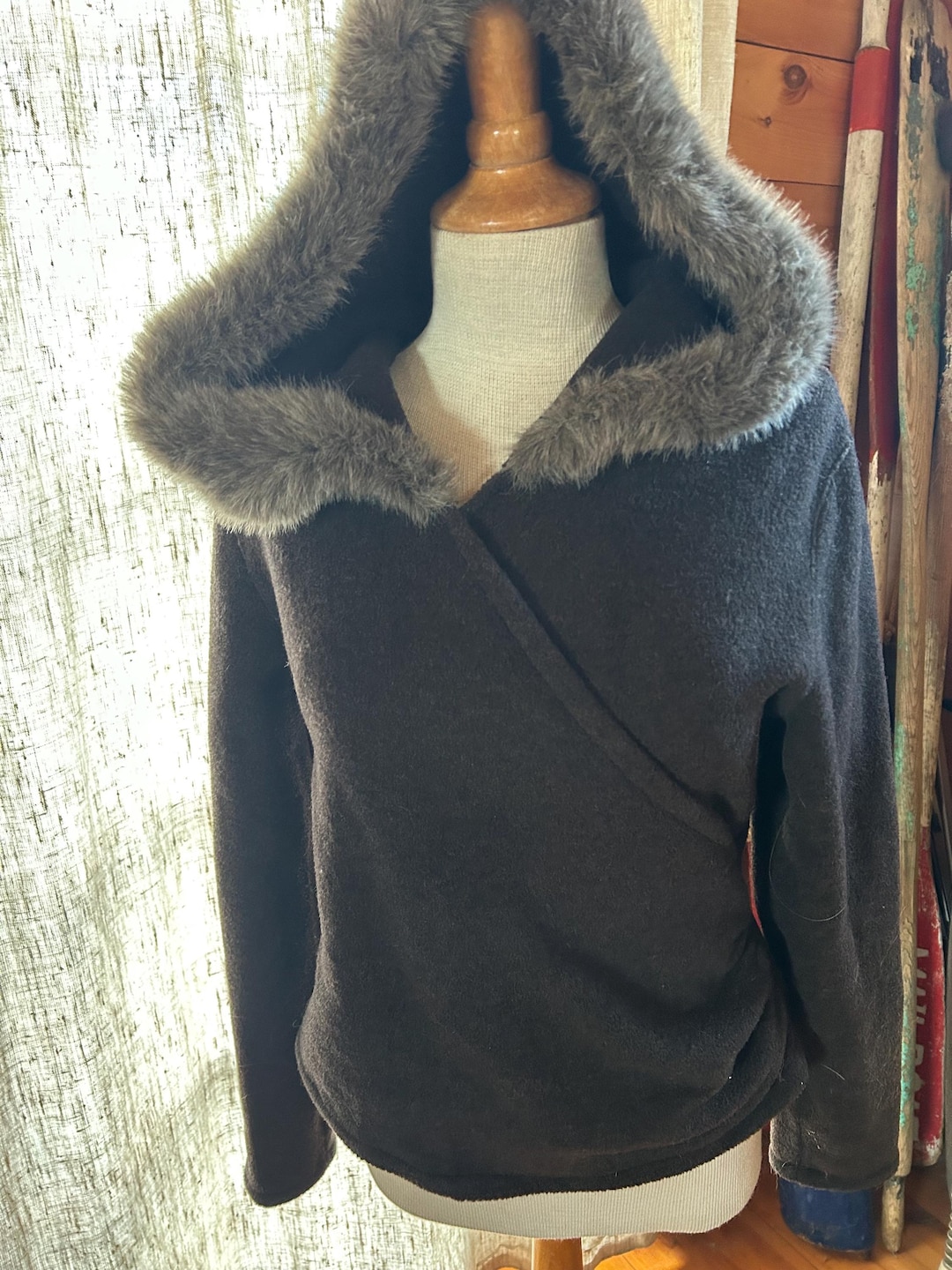 Women's Faux Fur Hooded Top - Etsy