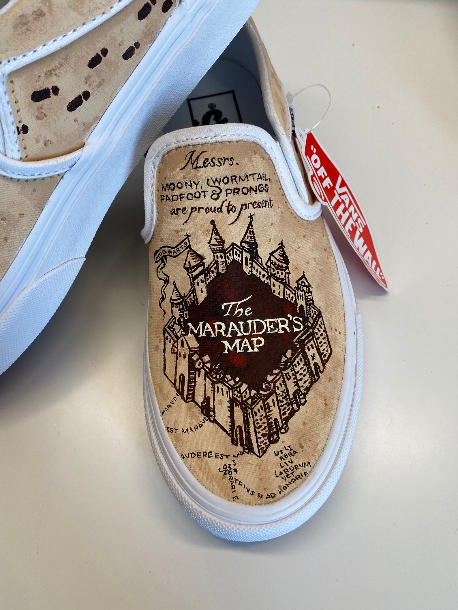Marauder’s Map Painted Vans - Etsy