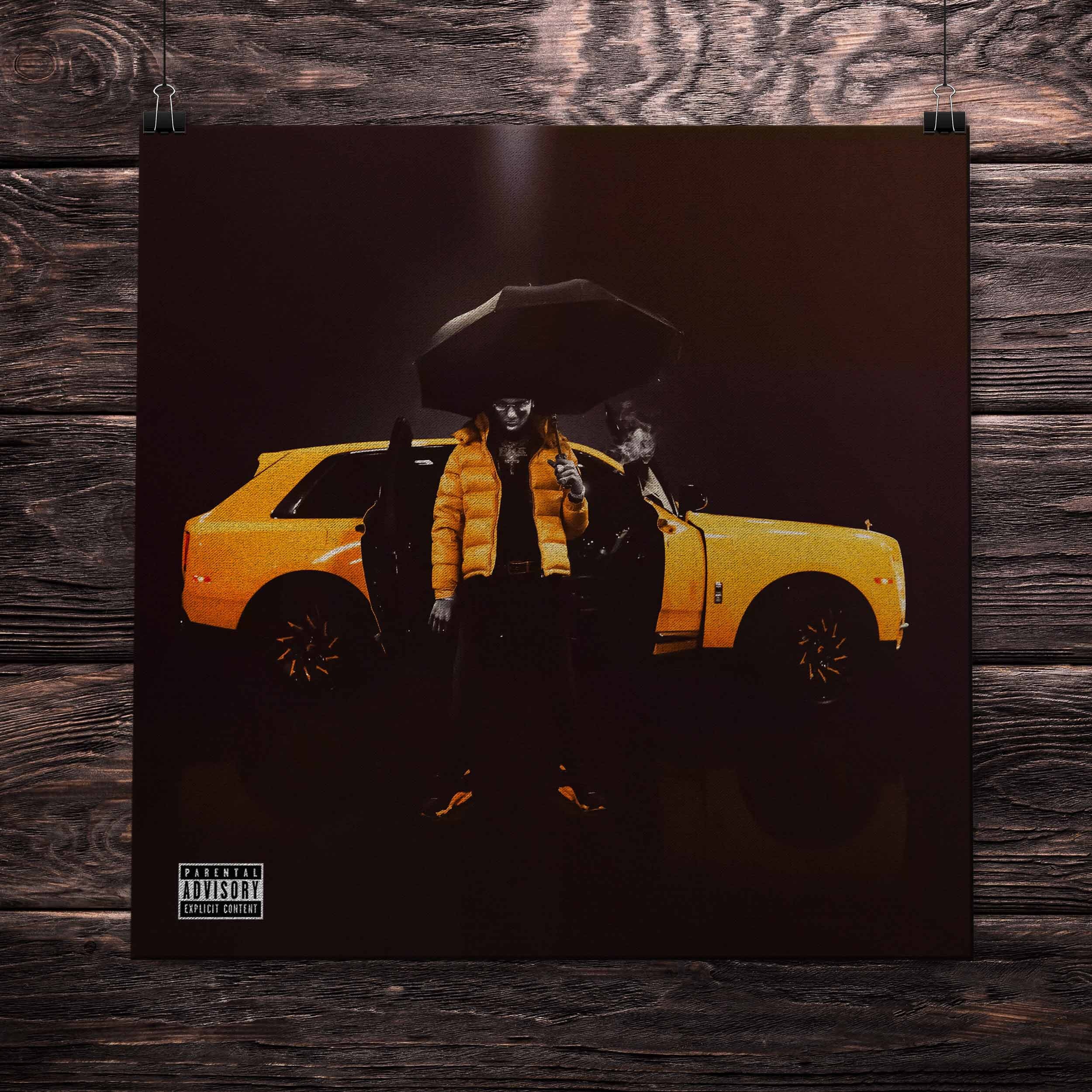 Key Glock Yellow Tape Album Cover Canvas Poster Wall Art Etsy