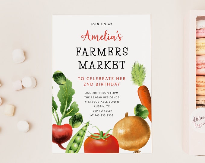 Farmers Market Birthday Invitation Farmer's Market Party Invite Instant ...