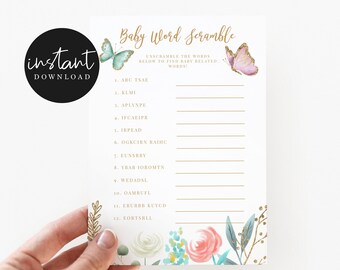 Unicorn Baby Shower Baby Word Scramble Game Printable Baby - Etsy UK
