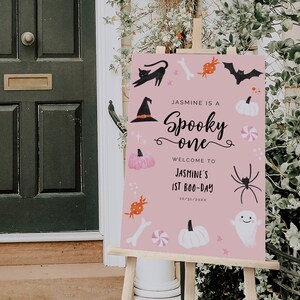 Spooky One Welcome Sign Halloween Birthday Party Girl 1st - Etsy