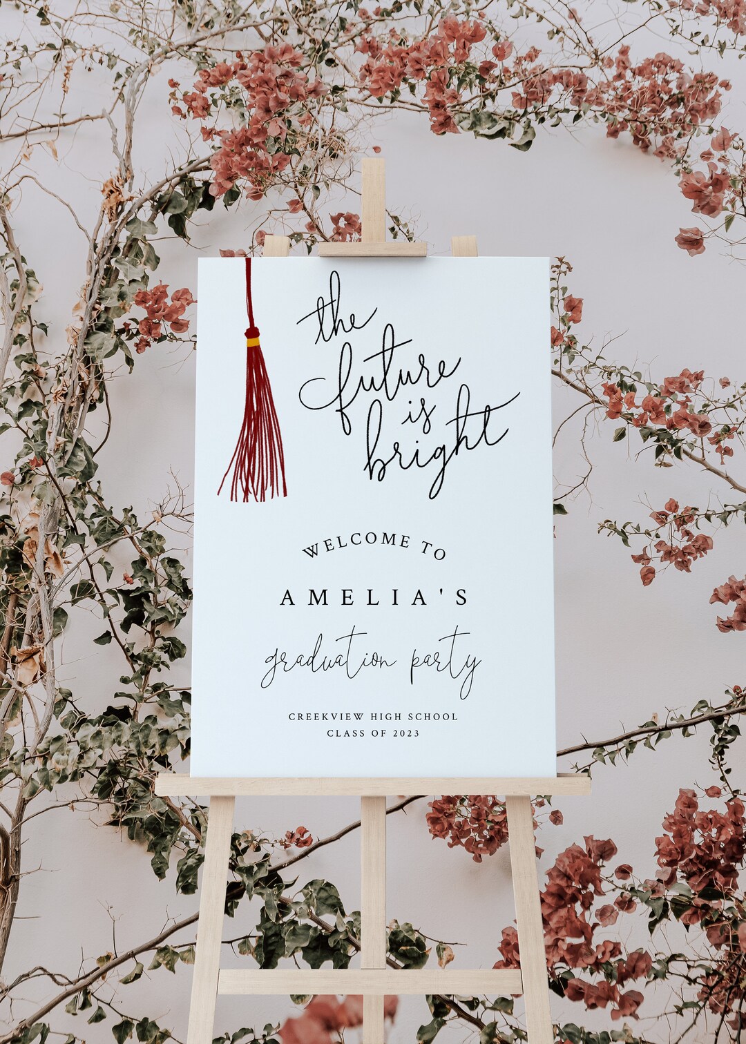 Graduation Party Welcome Sign | Grad Party Sign | Future is Bright ...