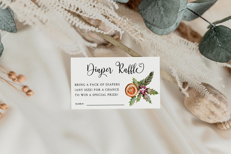 Christmas Diaper Raffle Ticket | Merry Little Baby | Holiday Baby ...