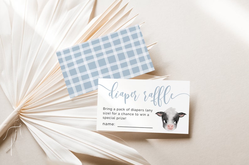 Cow Diaper Raffle Ticket Boy Baby Shower Holy Cow - Etsy