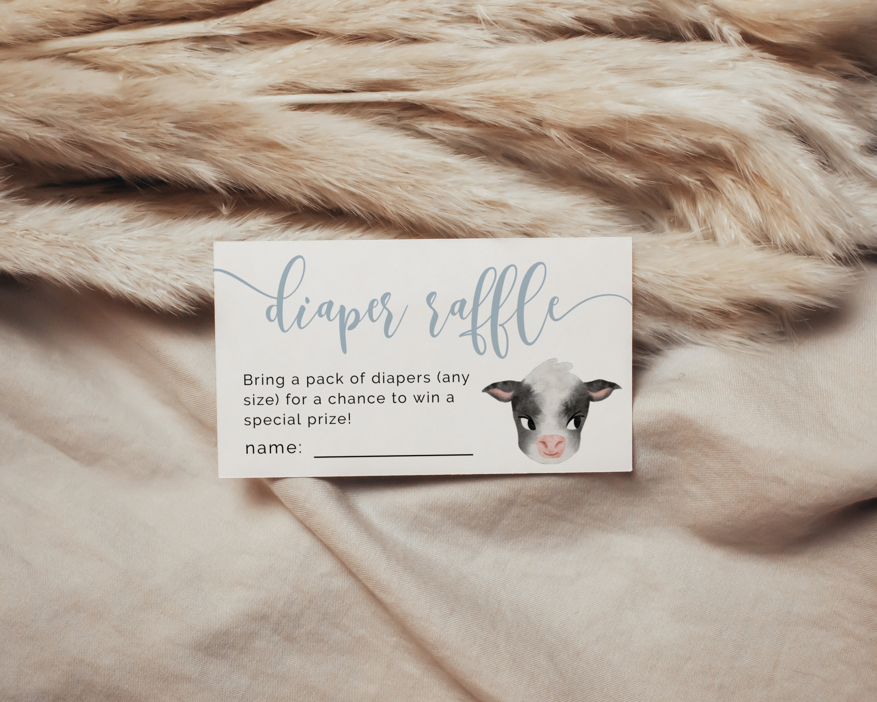 Cow Diaper Raffle Ticket Boy Baby Shower Holy Cow - Etsy